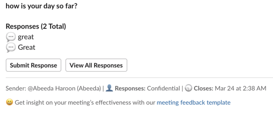 Response Anonymity Settings